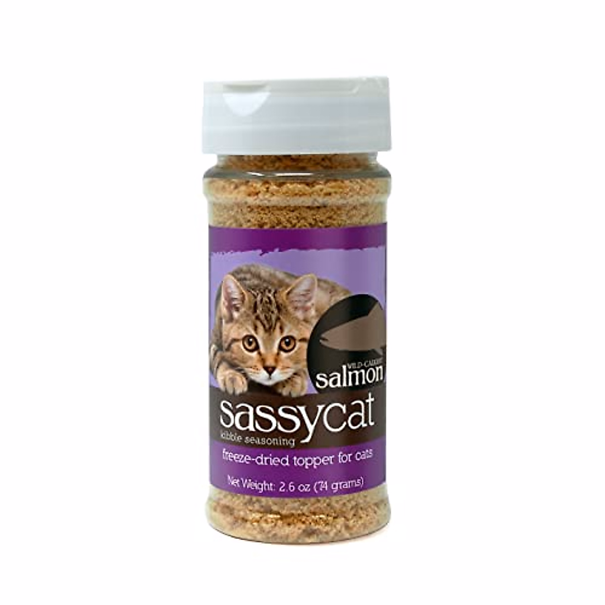 Herbsmith Sassy Cat Kibble Seasoning – Freeze Dried Salmon – Cat Food Topper for Picky Eaters – Wild-Caught Salmon