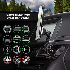Scosche MM2VP2SR-SP MagicMount Pro Magnetic FreeFlow Vent Mount Holder Phone Mount for Car, Neodymium Magnet, Adjustable Rotating view, Back