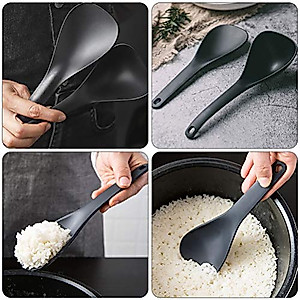 DOITOOL 2pcs Rice Paddle Spoon Soup Spoon Cooking Utensil Rice Scooper Non- stick Heat- resistant Works for Rice Mashed Potato or more