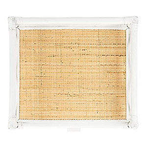 Safavieh Home Collection Rumi White and Natural Rattan 1-Drawer 1-Shelf Nightstand