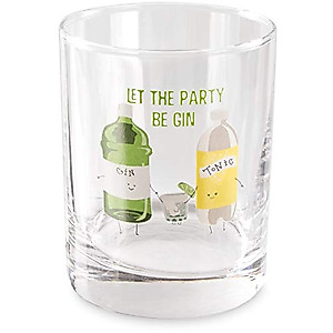 Pavilion Gift Company Pavilion-Let The Party Be Gin-11 oz Low Ball 11 oz Rocks Glass, 1 Count (Pack of 1), Green
