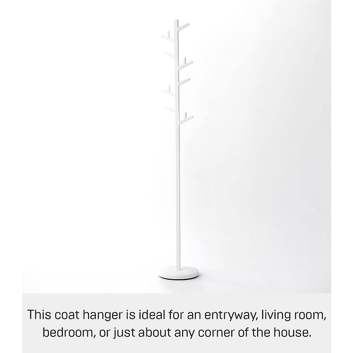 Yamazaki Home Coat Rack Tree/Standing Coat and Hat Hanger Steel One Size White