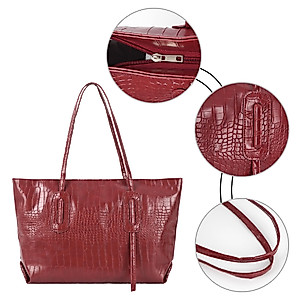 Danse Jupe Women Large Crocodile Faux Leather Tote Shoulder Bag Soft Top Handle Bag