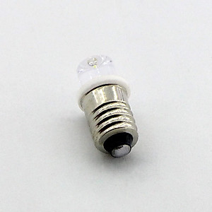 GutReise 10pcs E10 Screw 12V Cold White Flood Light Led Bulb Flood Light Lamps +10pcs E10 Base (12V, Cold White)