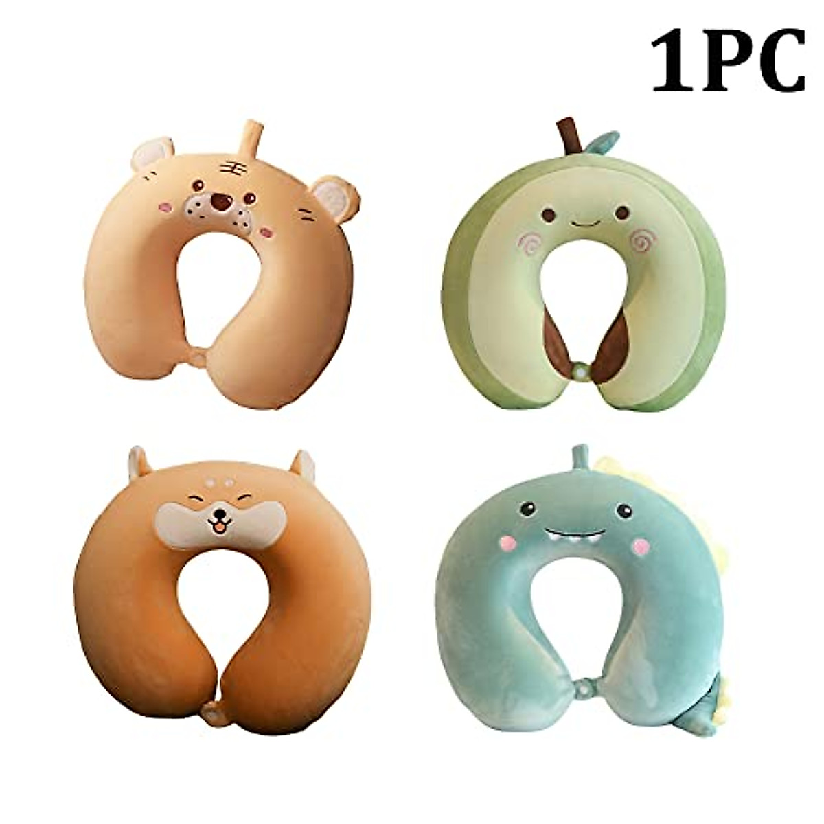 Travel Pillow for Kids & Adults, Memory Foam U-Shaped Neck Pillow, Convenient Cute Neck Support Cushion for Home Office Camping Travelling Airplane Car Train(Shiba Inu)