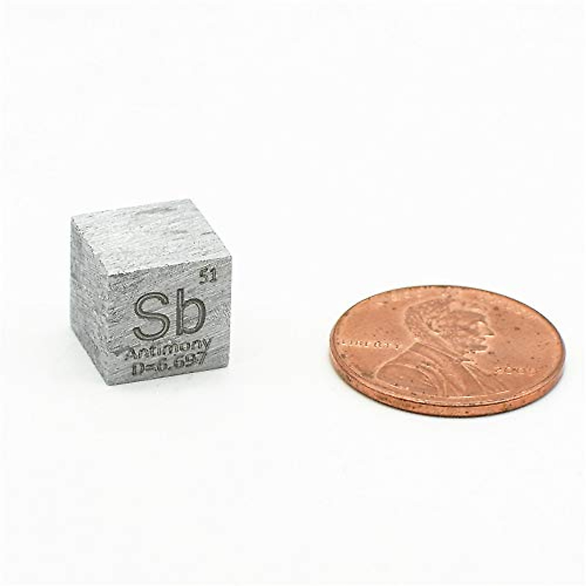 10mm Antimony Element Cube for Element Collection 0.39" Sb Density Cube Periodic Table Collect DIYs Biz Gift