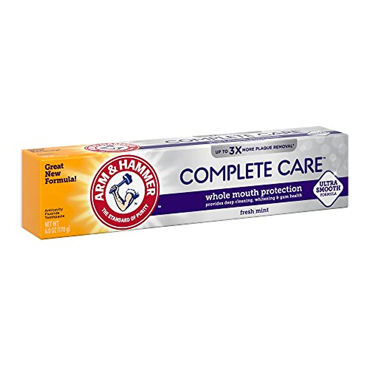 Arm & Hammer, Complete Care Toothpaste Whole Mouth Protection Six Pack – Fresh Fluoride Toothpaste, Mint, 72 Ounce, (Pack of 12) (Packaging May Vary)