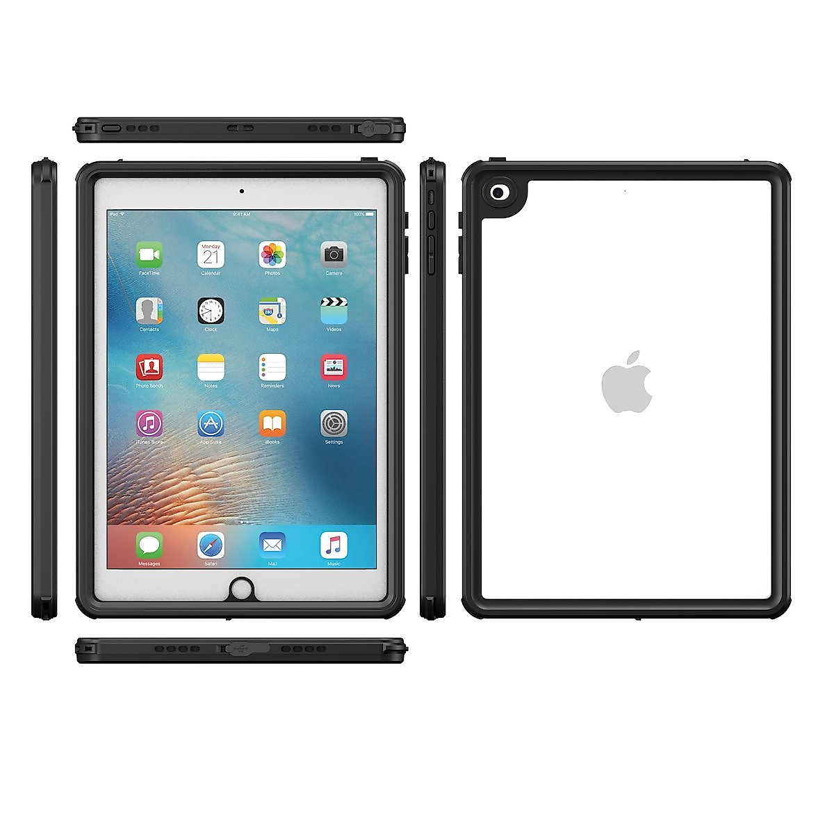 iPad 9.7 inch 2017/2018 Waterproof Case,AICase IP68 Waterproof 360 Degree All Round Protective Ultra Slim Thin Dust/Snow Proof with Lanyard Shockproof Case for Apple iPad 5th 6th Generation