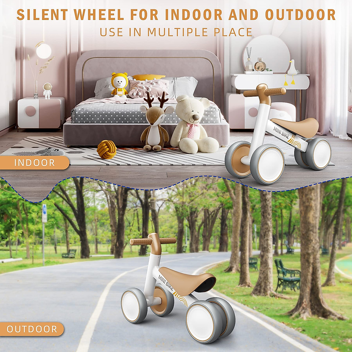 67i Baby Balance Bike for 1 Year Old Boys Girls 12-24 Month Toddler Balance Bike Toddler First Bike 1 Year Old Toddler Bicycle Toy for Boys & Girls (Pink)