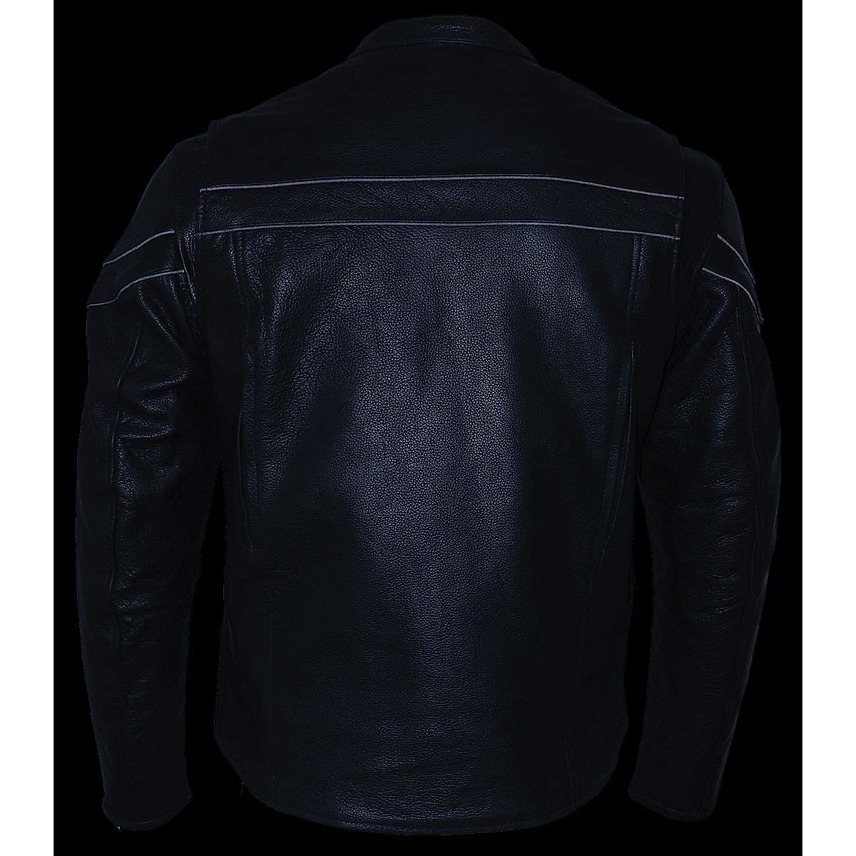 Milwaukee Leather SH1408 Men's Sporty Crossover Vented Black Motorcycle Leather Scooter Jacket - Large
