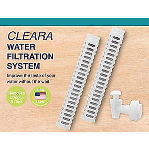 Arrow Home Products Cleara H2O Water Filtration System Replacement Includes 2-Filters and 1-Spigot, 2 Count (Pack of 1), White
