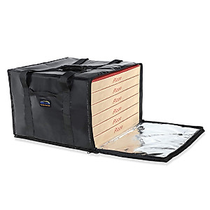New Star Foodservice 51148 Insulated Pizza Delivery Bag, 20" by 19" by 13", Black