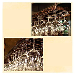 WXXGY Upside Down Household Goblet Holder Hanging Bar Wine Rack European Wine Glass Holder Modern Minimalist Creative Wine Glass Holder/Black/80X35Cm