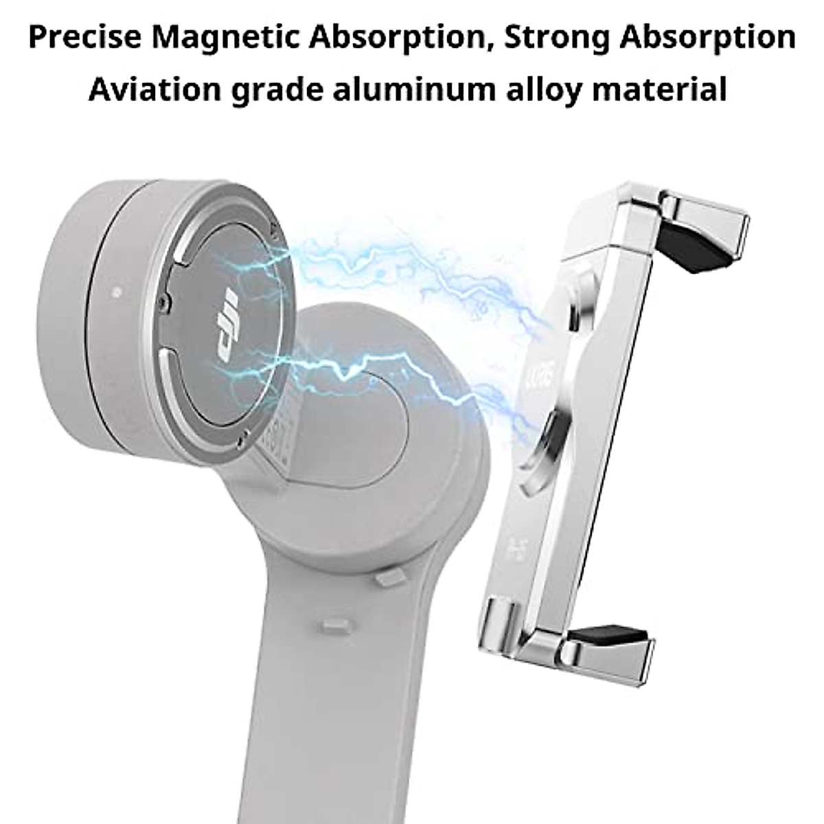 HAFOKO OM6 Metal Magnetic Phone Holder with Cold Shoe for Microphone Smartphone Tripod Mount Compatible for DJI OM 6 /OM 5/OM 4 Smartphone Handheld Gimbal Stabilizer Accessories