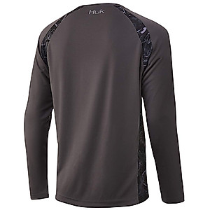 Huk Men's Strike Solid Long Sleeve Shirt | Long Sleeve Performance Fishing Shirt With +30 UPF Sun Protection & Water Repellent & Stain Resistant Material, Hannibal Bank, Small