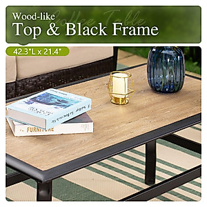 Sophia & William Large Outdoor Patio Furniture Set, 9 Seats Patio Modern Conversation Sets Metal Porch Furniture with 3-Seat Sofa, 1 Loveseat, 2 Swivel Sofa Chairs & Ottoman, 1 Coffee Table(Beige)