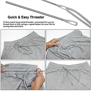 12 Pieces 66 Inches XL Lengthened Drawstring Cords Replacement Drawstrings with 4 Pieces Easy Threaders for Sweatpants Shorts Pants Jackets Coats