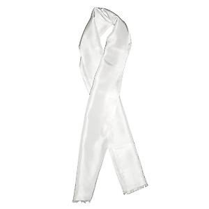Royal Silk Dashing White Silk Aviator Scarf Pure 100% Silk – 8” x 60”