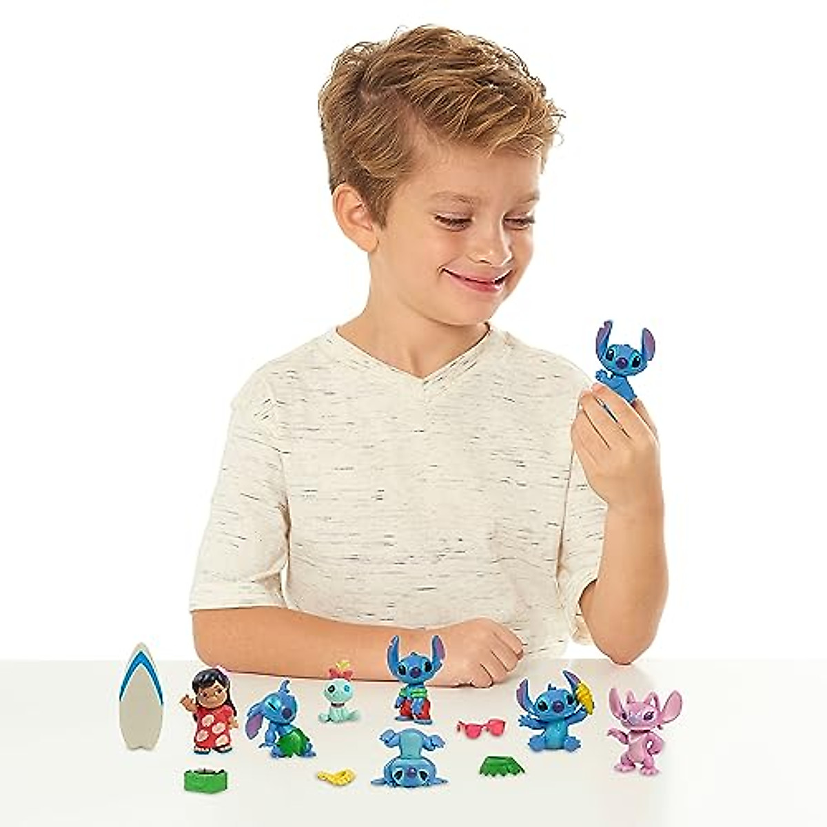 Disney’s Lilo & Stitch Deluxe Figure Set, 13-Piece Set, Officially Licensed Kids Toys for Ages 3 Up by Just Play