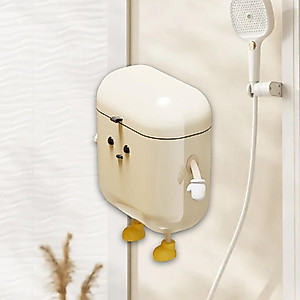 Bothyi Kitchen Hanging Trash Can Wall Mounted Garbage Can Waste Container Bucket Waste Bin Trash Can with Lid for Toilet Bedroom Car, L