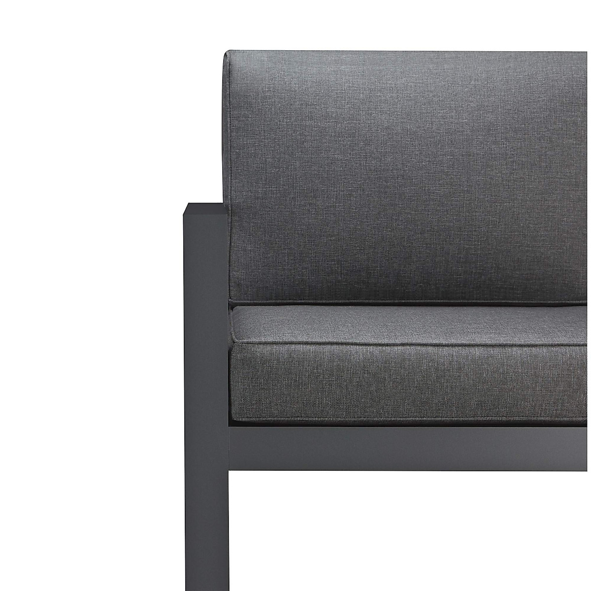 Real Flame Baltic Outdoor Sofa with Cushions - Powdered Aluminum Frame, Detachable Cushions, Grey