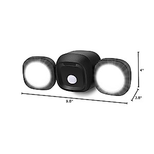 Battery-Operated Motion Sensor Light Outdoor/Indoor - Battery Powered LED Flood Light, IP65 Waterproof Wireless Security Lights Outside Lights for House Garage Patio Porch Shed Exterior, Black-1Pack