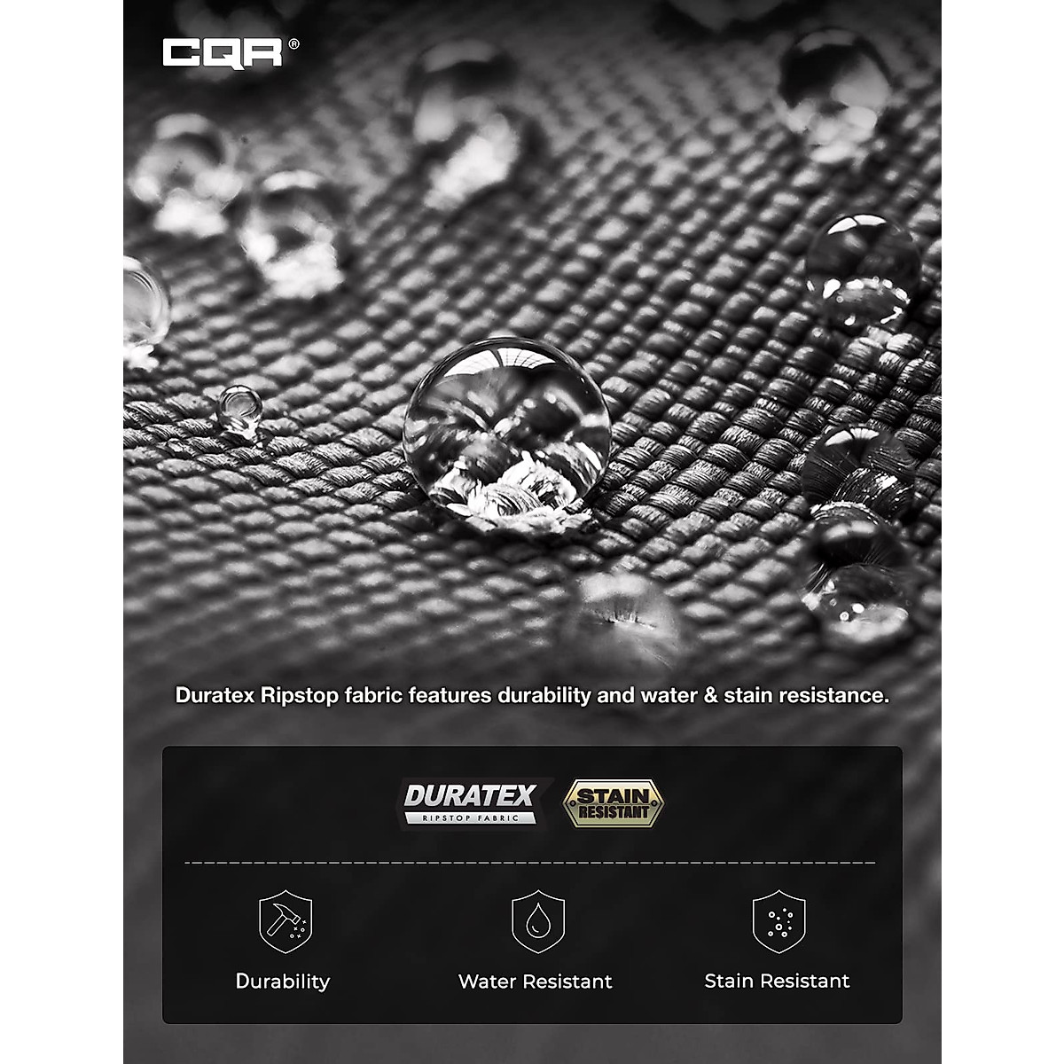 CQR Men's Tactical Pants, Water Resistant Ripstop Cargo Pants, Lightweight EDC Work Hiking Pants, Outdoor Apparel, Duratex Charcoal, 34W x 30L