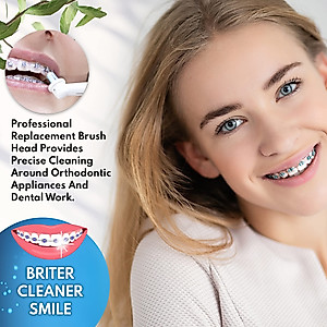 Replacement Toothbrush Heads for Oral B Braun - Ortho and Power Tip Brush Heads Compatible with Oralb Electric Toothbrush - Good for Braces, Crowns, Bridges 20 Pk. Fit The Oral-B Pro 1000, Kids Plus