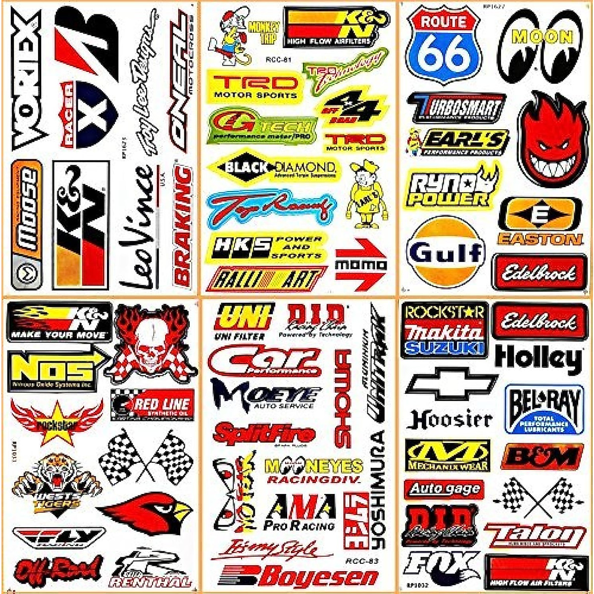 Cars Motorsport Nos Gulf Hot Rod Nascar Drag Racing Lot 6 Vinyl Graphic Decals Stickers D6094