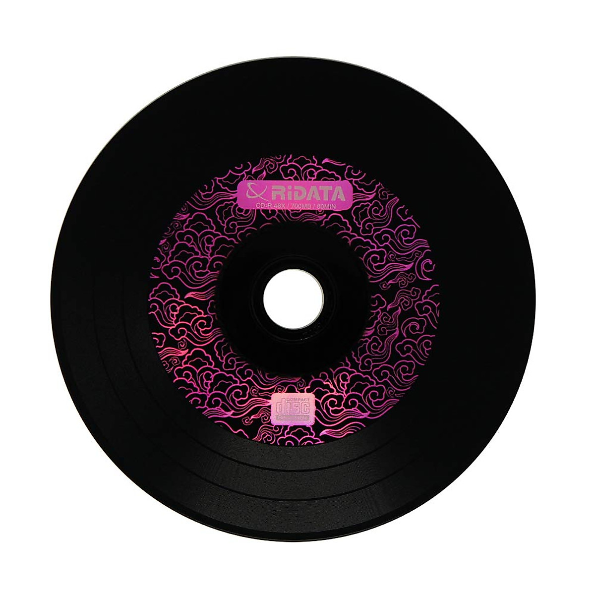 200 Pack Ridata Black CD-R 48X 700MB 80Min Digital Vinyl Surface Black Bottom Blank Media Recordable Disc