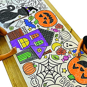 Tiny Expressions Giant Halloween Coloring Poster for Kids - 30 x 72 Inches Jumbo Paper Banner or Table Cover for School Parties or Events