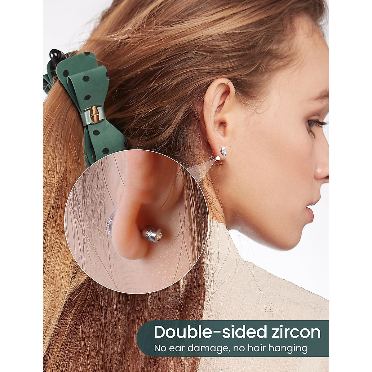 Earrings for Women Cubic-Zirconia Surgical-Stainless-Steel - Hypoallergenic CZ Stud Set Ear Rings 20G Helix Cartilage Tragus Girl Jewelry Fake Diamond Cartilage