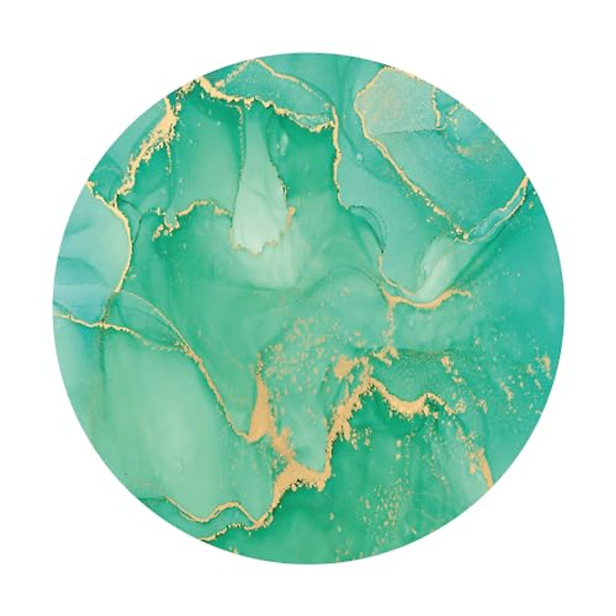 AWERT Polyester Diameter 6.5ft Round Marble Backdrop Green Marble Gold Texture Abstractism Photography Background Birthday Party Wedding Bridal Shower Photo Booth Decoration Props