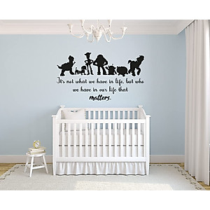 Its Not What We Have in Life But Who We Have in Life That Matters Quote Vinyl Wall Art Sticker Wall Decal Decoration Home Room Nursery Kid Room Boy Girl Kinder Wall Décor Size (8x10 inch)