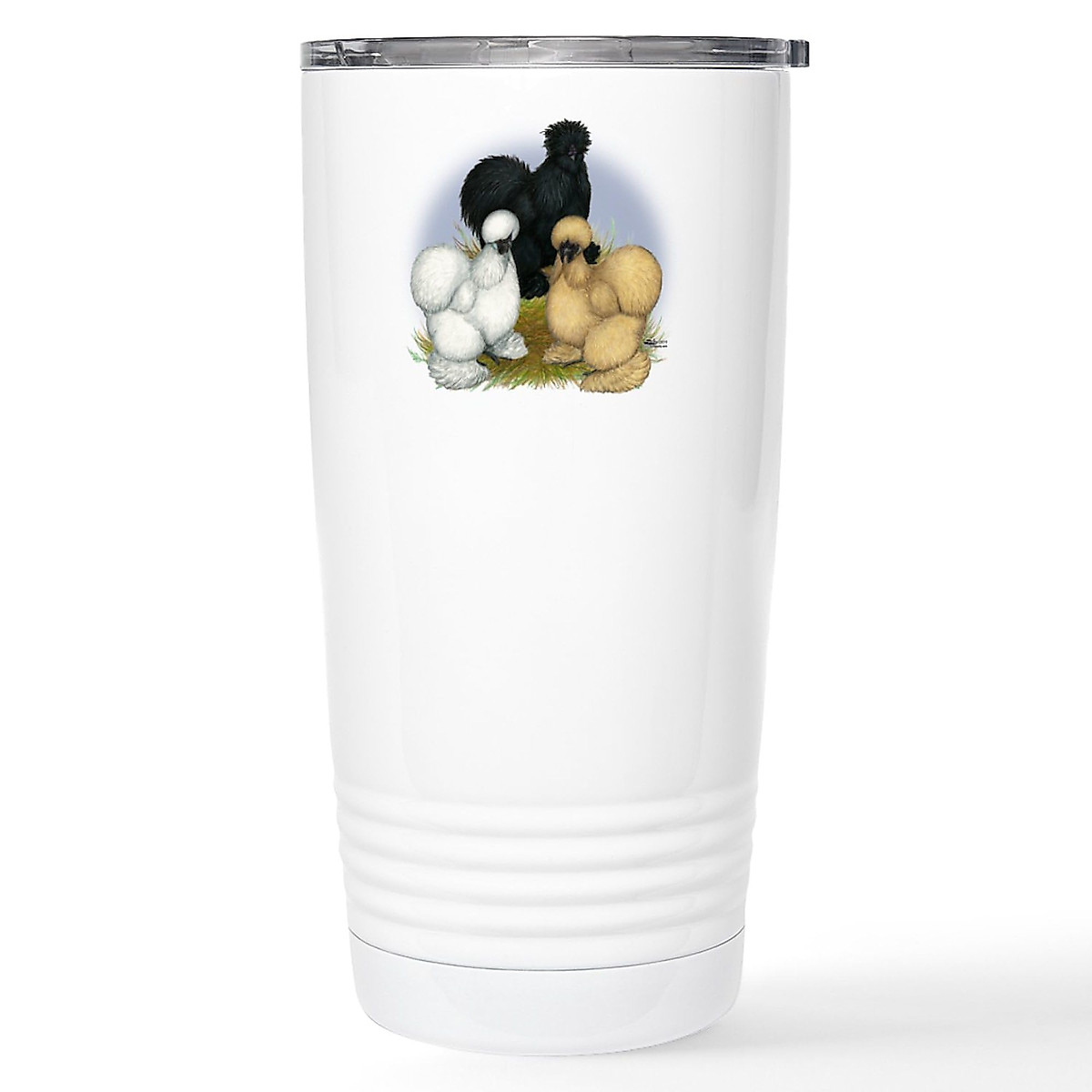 CafePress Silkie Chicken Trio Stainless Steel Travel Mug Stainless Steel Travel Mug, Insulated 20 oz. Coffee Tumbler