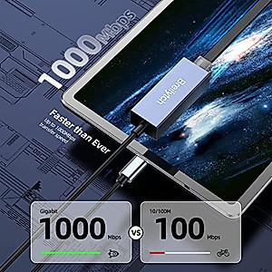 USB C to Ethernet Adapter,RJ45 to USB-C Thunderbolt 3 Type C Gigabit Network 1000Mbps LAN Converter Compatible with MacBook Pro Air iPad Pro Galaxy S22 S21 Surface Book Chromebook Dell XPS