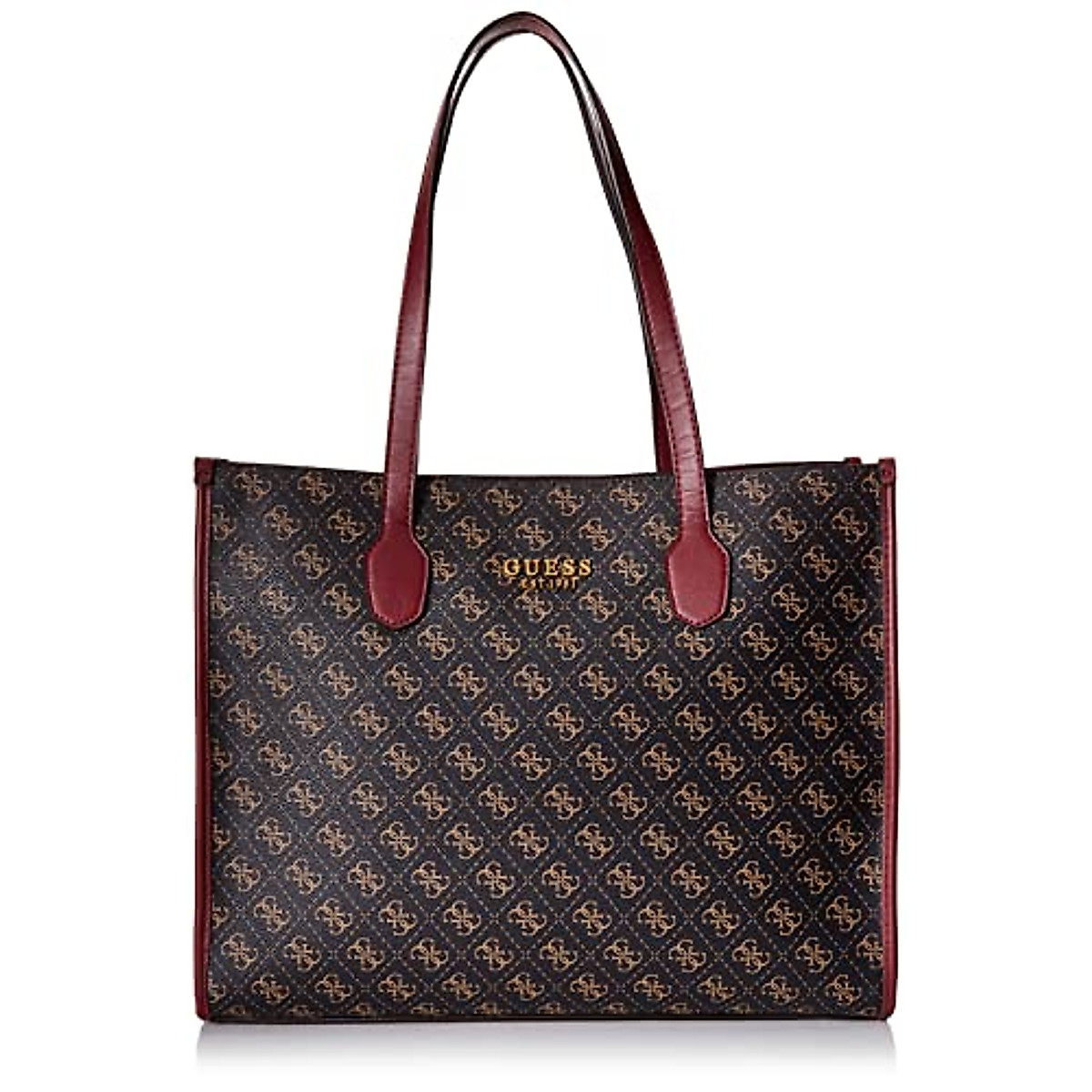 GUESS Silvana Tote Brown Logo/Merlot One Size