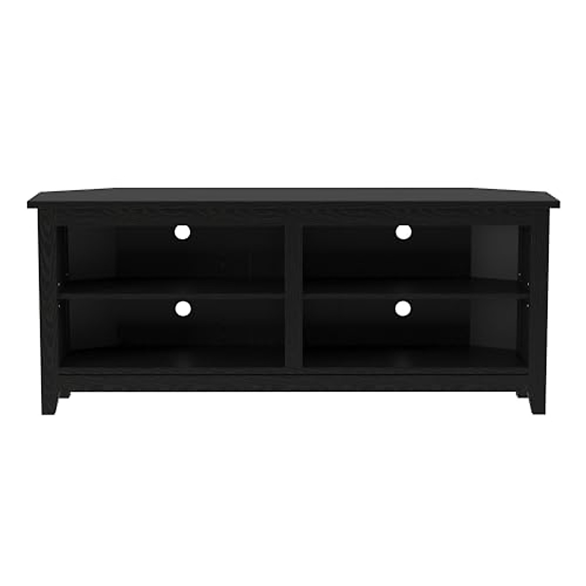 Walker Edison Maxwell Classic 2 Shelf Corner TV Stand for TVs up to 65 Inches, 58 Inch, Black