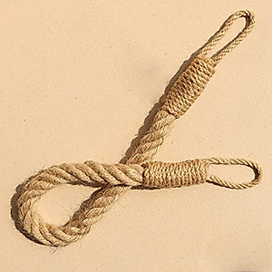 OCIOLI 2 Pieces Curtain Tiebacks Curtain Holdbacks Curtain Ties with Twisted Hemp Rope Decorative Handmade Tie Backs Curtain Holders Curtain Tie Backs for Curtains (Khaki, 2)