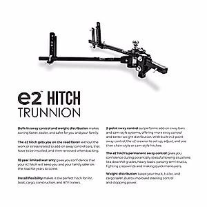Fastway e2 2-Point Sway Control Trunnion Hitch, 92-00-1200, 12,000 Lbs Trailer Weight Rating, 1,200 Lbs Tongue Weight Rating, Weight Distribution Kit Includes Standard Hitch Shank, Ball NOT Included