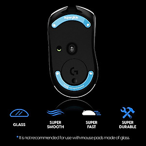Superglide - Fastest and Smoothest Mouse Feet/Skates Made with Ultra Strong Flawless Glass Super Fast Smooth and Durable Sole for Logitech G703 / G603 / G403 [Blue]