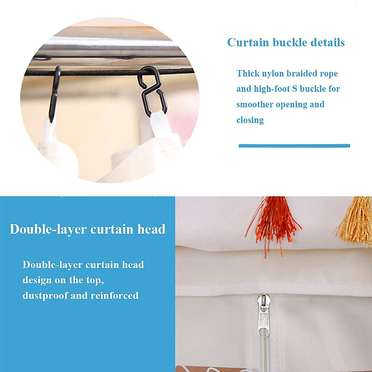 ZZBIQS Extra Large Clothes Wardrobe Storage Closet, Portable Garment Organizer Shelves Rack, Flannel Fabric Cover Standing Closet with Hang Rod and 2 Side Pockets(Blue)