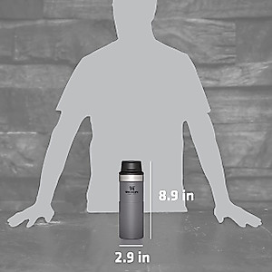Stanley Classic Trigger Action Travel Mug –Leak Proof + Packable Hot & Cold Thermos – Double Wall Vacuum Insulated Tumbler for Coffee, Tea & Drinks ,Charcoal, 16 OZ / 0.47 L