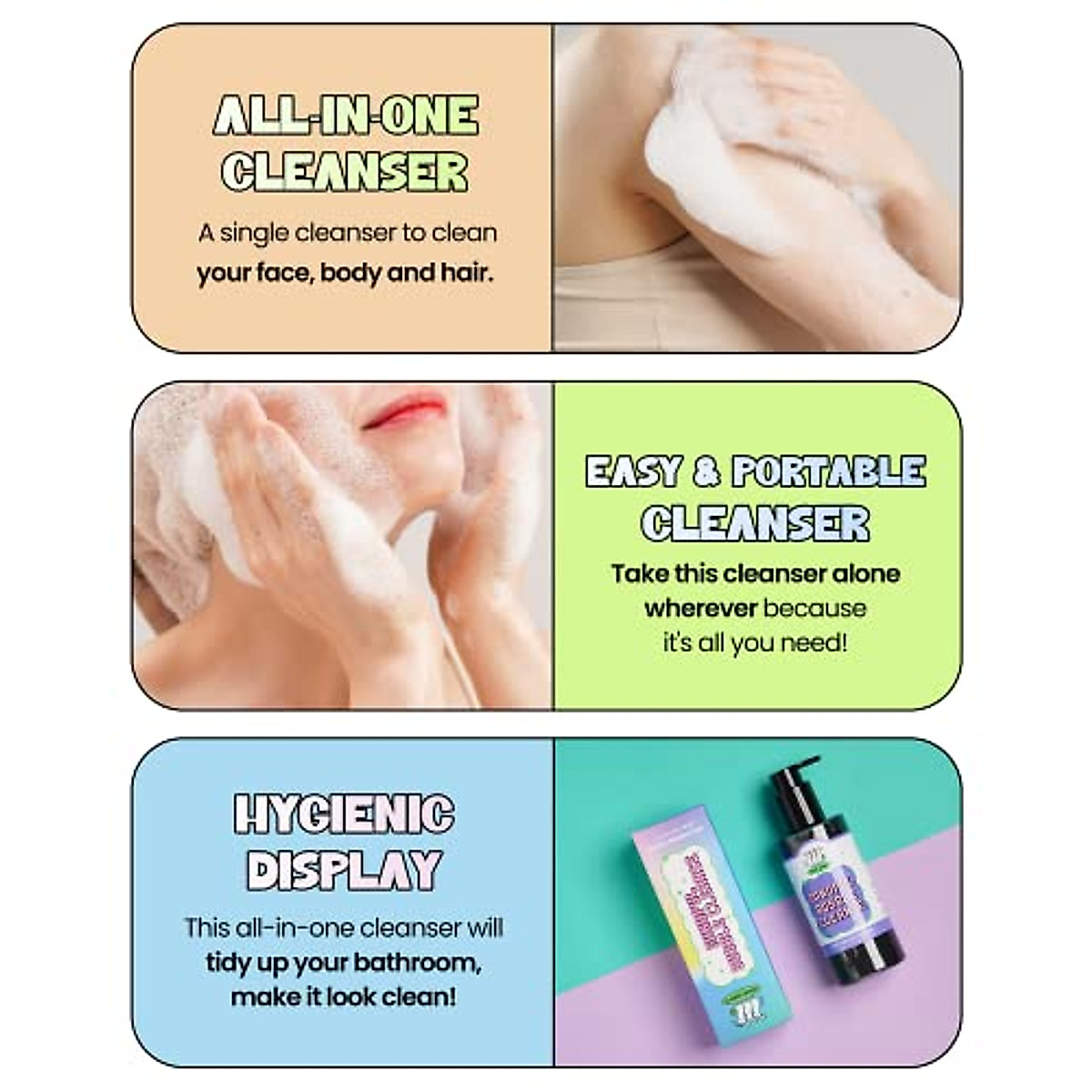 CHASIN' RABBITS Mindful Bubble Cleanse | Vegan All In One Face to Body Bubble Cleanser | Pore Purifying with Charcoal face wash for mens, For Oily Skin | 200mL/6.76 fl. oz