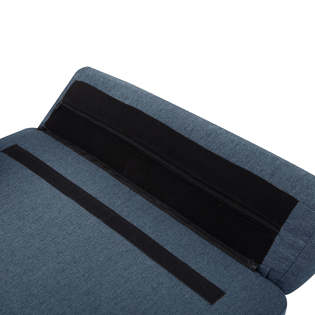 KoiHome 79.5" Left Hand Facing Sectional Sofa Couch with 2 Detachable Armrest Pillows, Modern Fabric 3-Seater L Shape Chaise with Metal Legs for Living Room,Apartment,Office, Polyester, Navy Blue