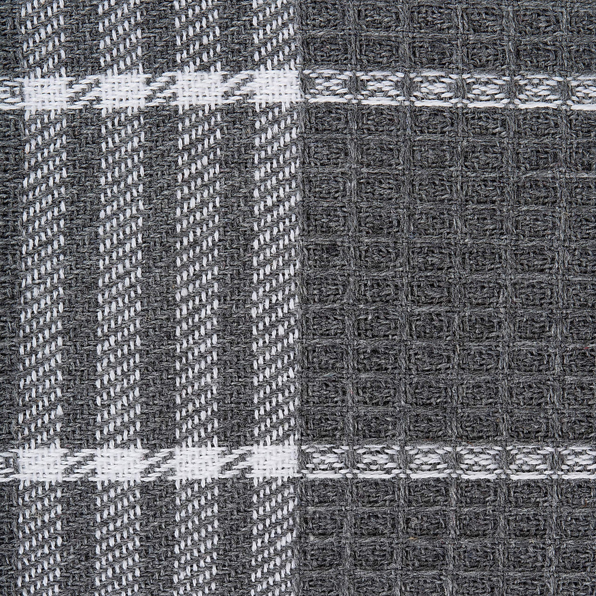 DII Waffle Weave Kitchen Collection, 100% Cotton, Kitchen Set, Gray 8 Piece