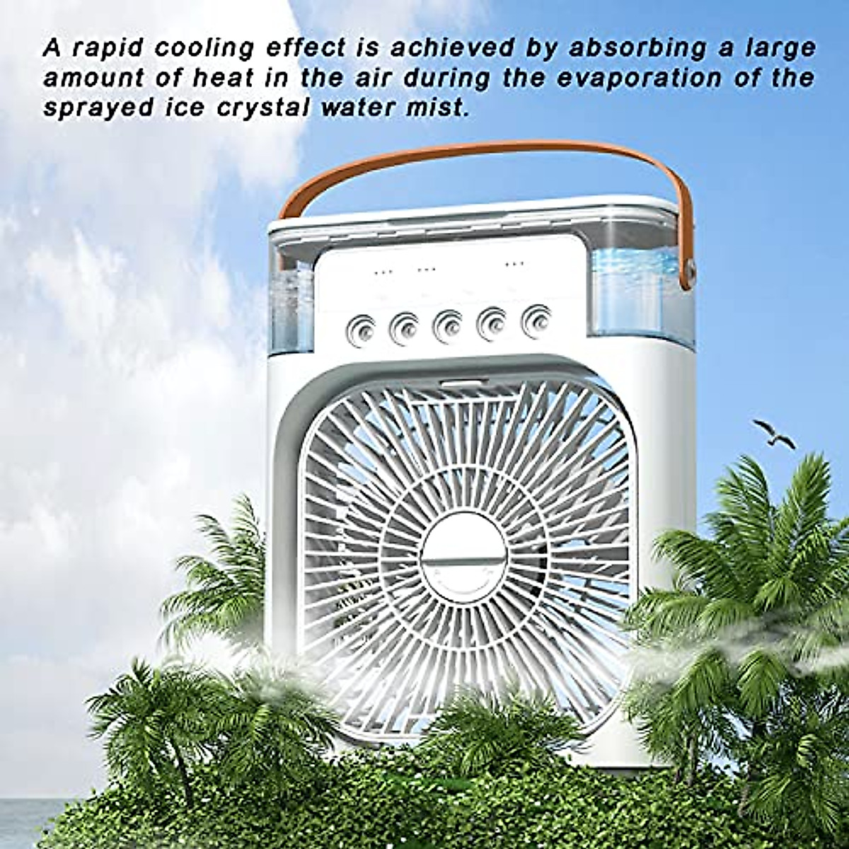 Portable Air Conditioner Fan, Mini Cooler Fan, Plastic Misting Humidifier Fan Rechargeable Desktop Air Cooler