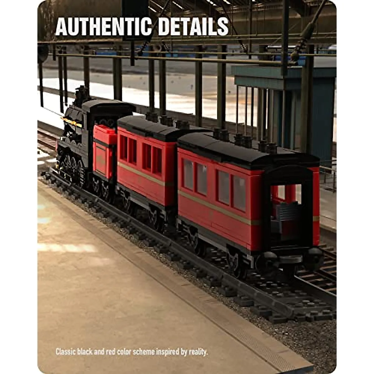 Nifeliz GWR 2900 Class Steam Train Building Kit, Collectible Steam Locomotive Display Set, 1:38 Scale Model Train Building Kit with Train Track, Top Present for Train Enthusiasts (789 PCS)