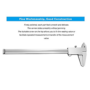 ZLKSKER 8 Inch / 20 cm Micrometer Vernier Caliper, Stainless Steel Precision Measuring Tool (Inch/Metric), Depth/Inside/Outside/Step Measurement, Accuracy 0.001" / 0.02mm