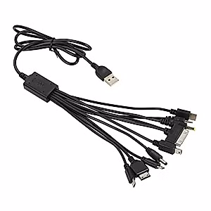 Cutwif 10 in 1 Universal Multifunction Cable Fit USB Charger Cell Mobile Phone MP4 Zaf Black